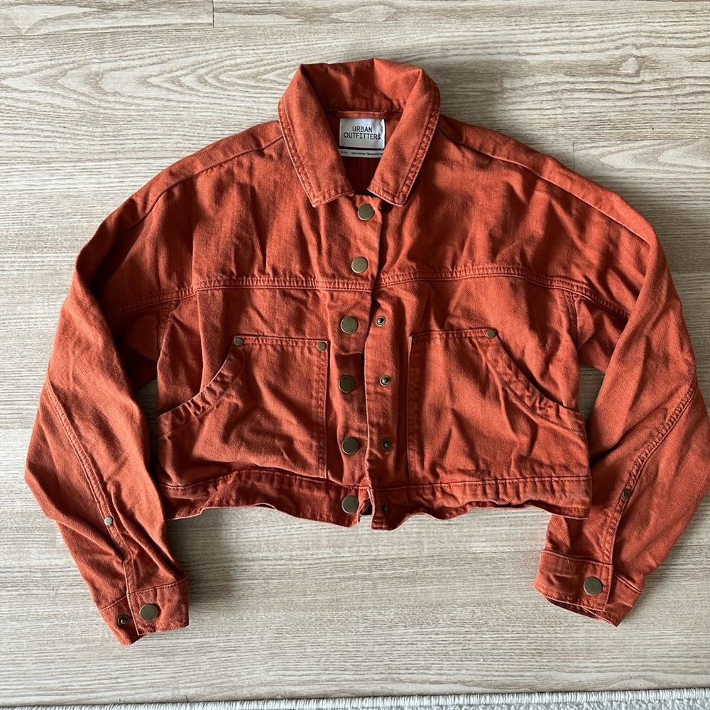 Urban Outfitters Denim Jacket Rust Orange - Gem
